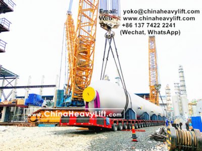Vessel Bridge and SPMT for 28m length with 80 ton weight Giant Tank ...