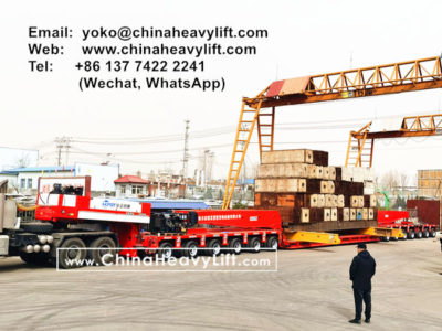 Loading test 400 ton Drop Deck with Spread Loading Beam, with Gooseneck ...