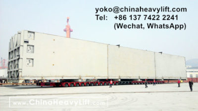 48 axle lines SPMT Self propelled modular trailer side by side for 480 ...