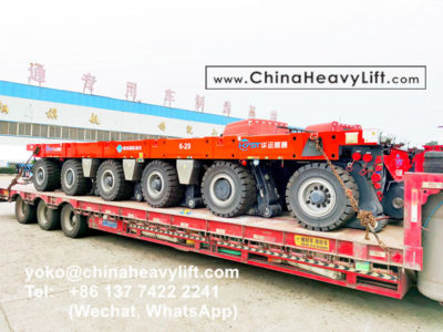 80 axle lines SPMT Self-propelled Modular Transporters deliver from ...